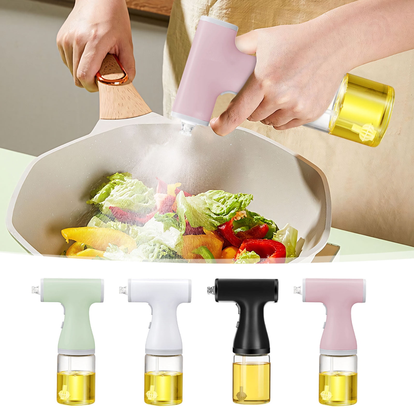 Electric Olive Oil Dispenser Bottle for Kitchen One-Button Spray,2 in 1 ...