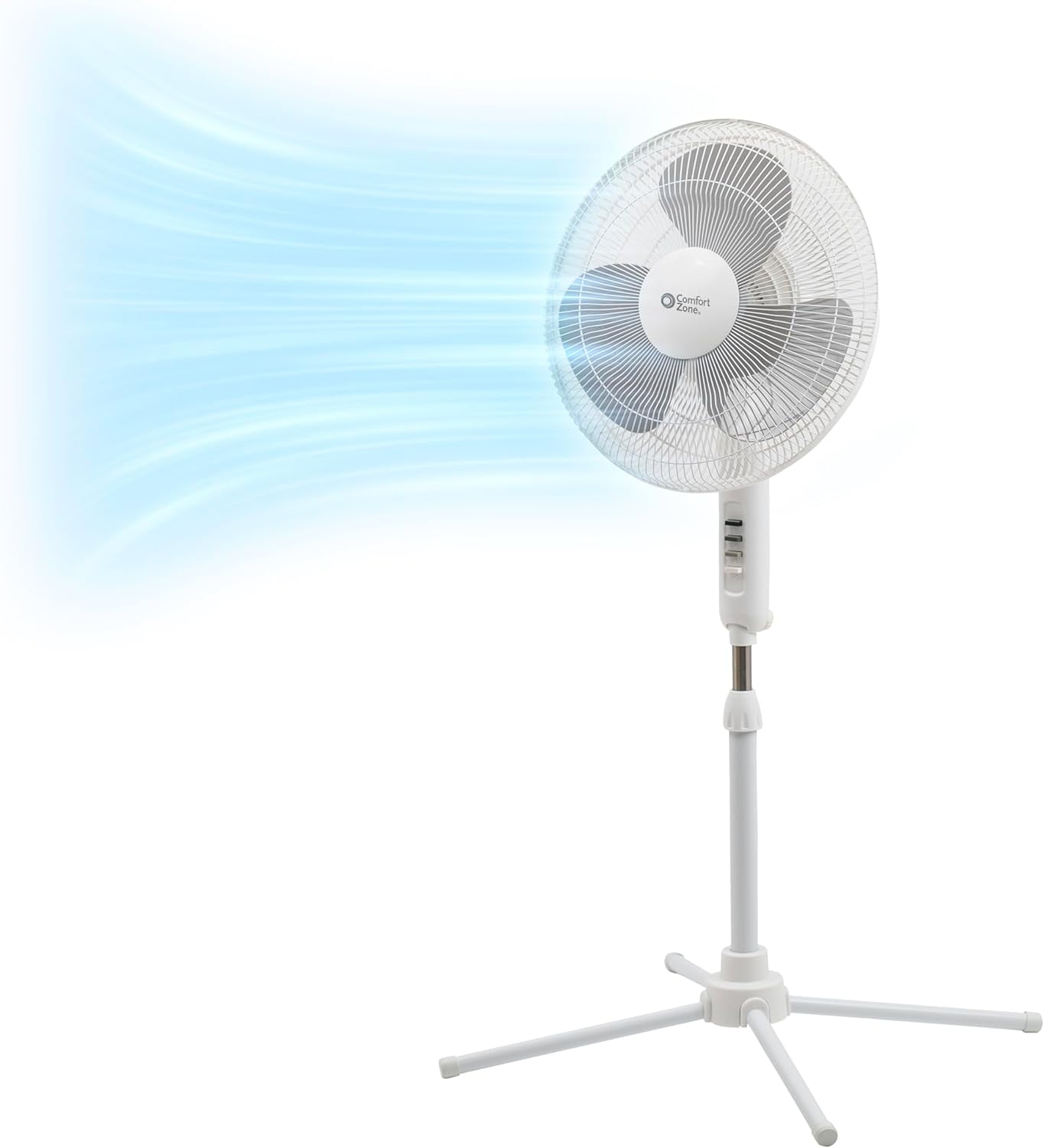 Electric Oscillating Pedestal Fan, Stand Fan, 16 inch, 3 Speed, 90 ...