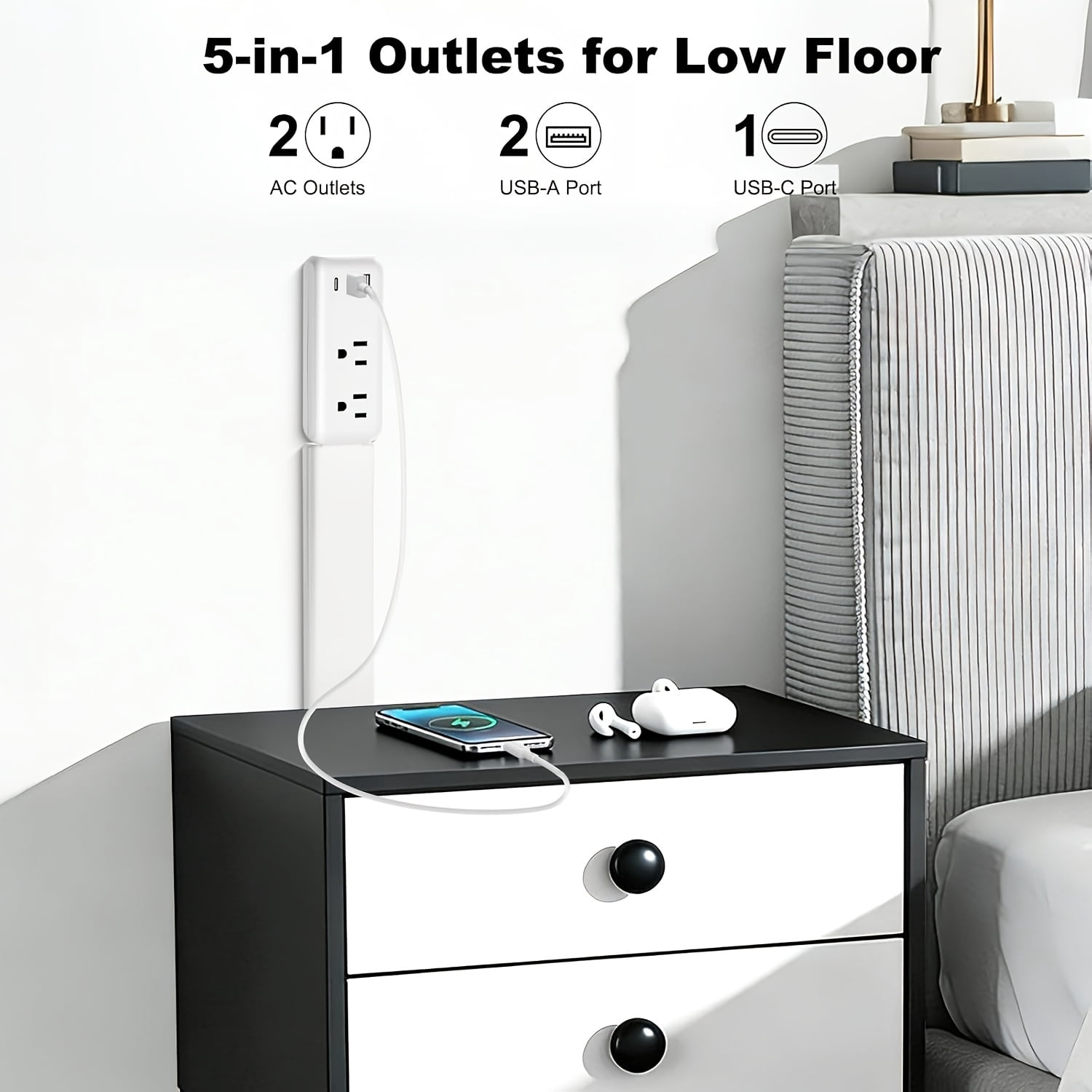 Electric Outlet Extender, Outlet Extender Stick, Retractable Power ...