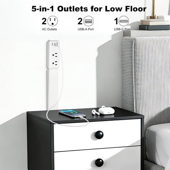 Electric Outlet Extender, Outlet Extender Stick, Retractable Power ...