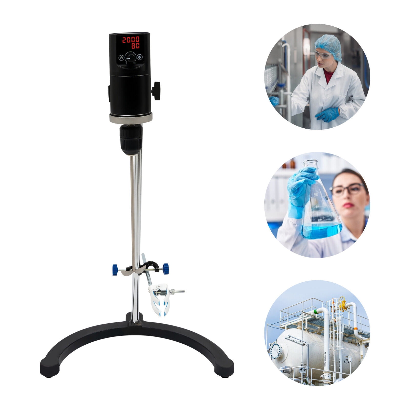 Electric Overhead Stirrer Max.40L Digital Lab Mixer Time & Speed ...