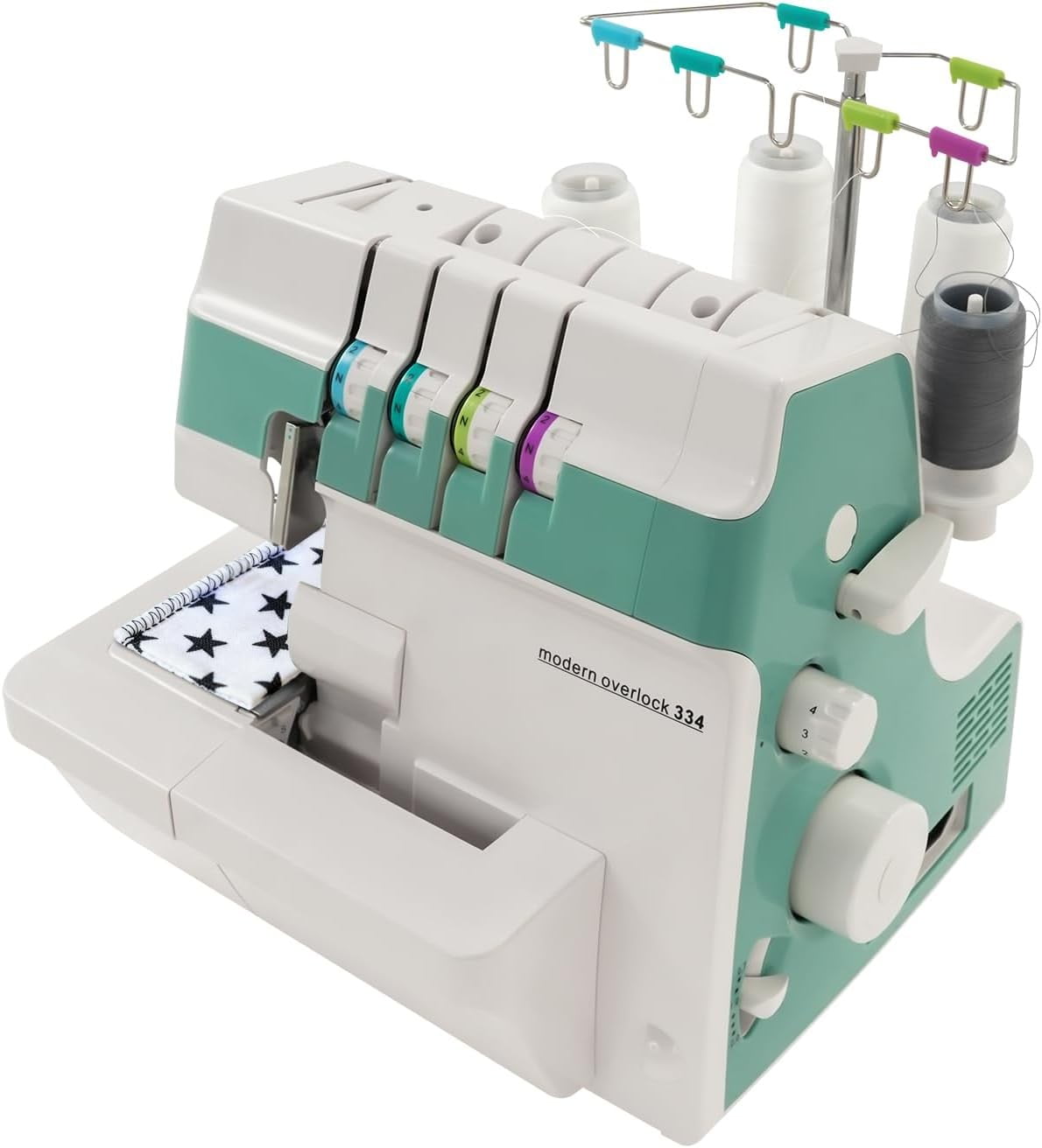 Electric Overlock Sewing Machine with Roller-Type Tension Adjustment ...