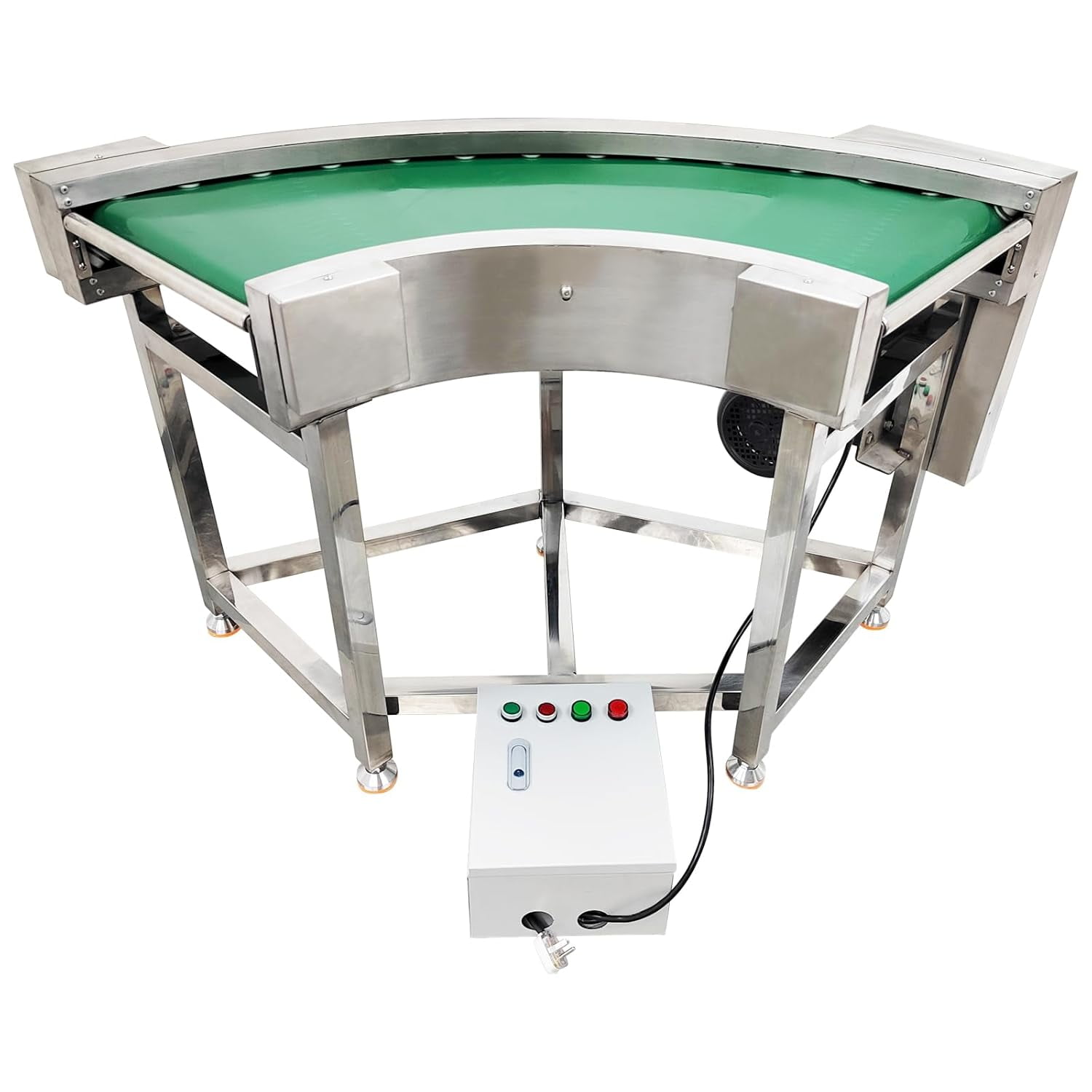 Electric PVC Curved Conveyor Belt 90° Turn Direction Adjustable Speed ...