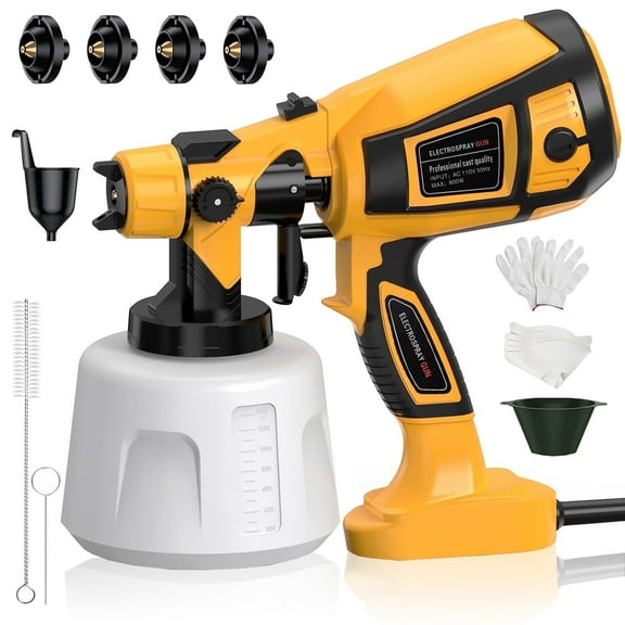 Paint Sprayer, 700W HVLP High Power Electric Spray Paint Gun with 40 Fl ...