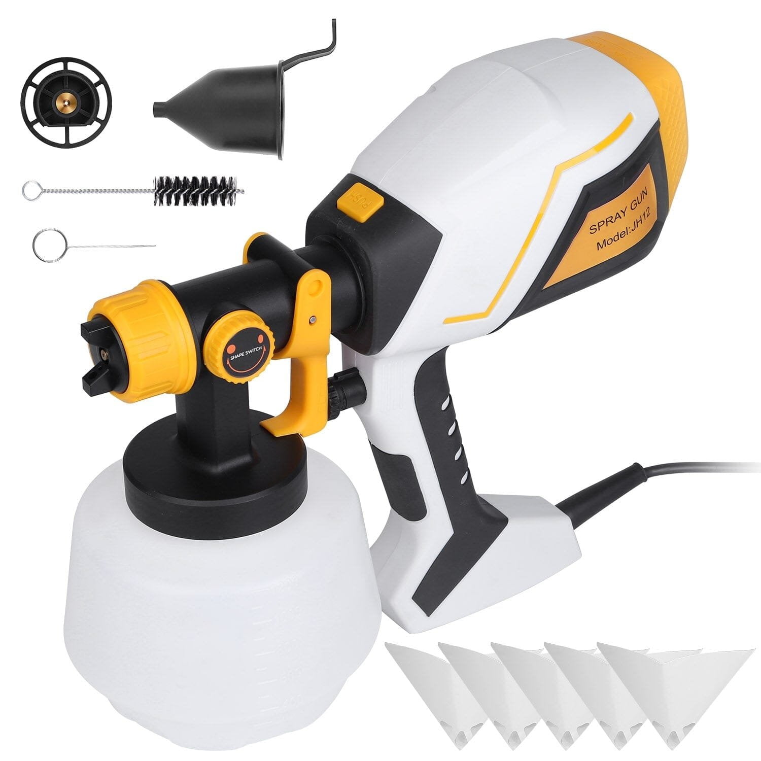 Electric Paint Sprayer HVLP with Different Spray Patterns 1200ML ...