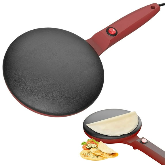 Electric Pancake Maker, Red B/ Instant Crepe Maker 8" Griddle Crepe ...