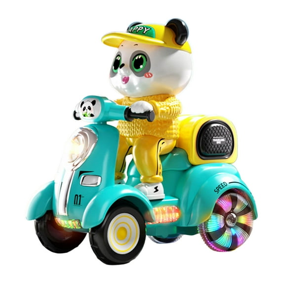 Electric Panda And Scooter Toy With LED Lights Music For Christmas ...