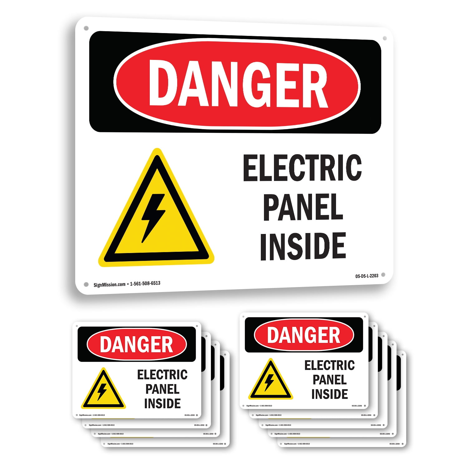 Electric Panel Inside OSHA Danger Rigid Plastic Sign 24 Inch x 18 Inch ...