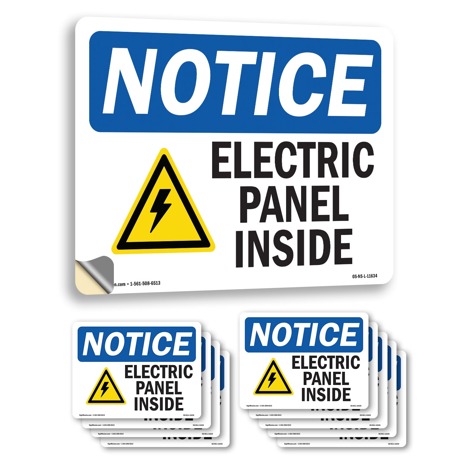 Electric Panel Inside With Symbol OSHA Notice Vinyl Decal Label 10 Inch ...