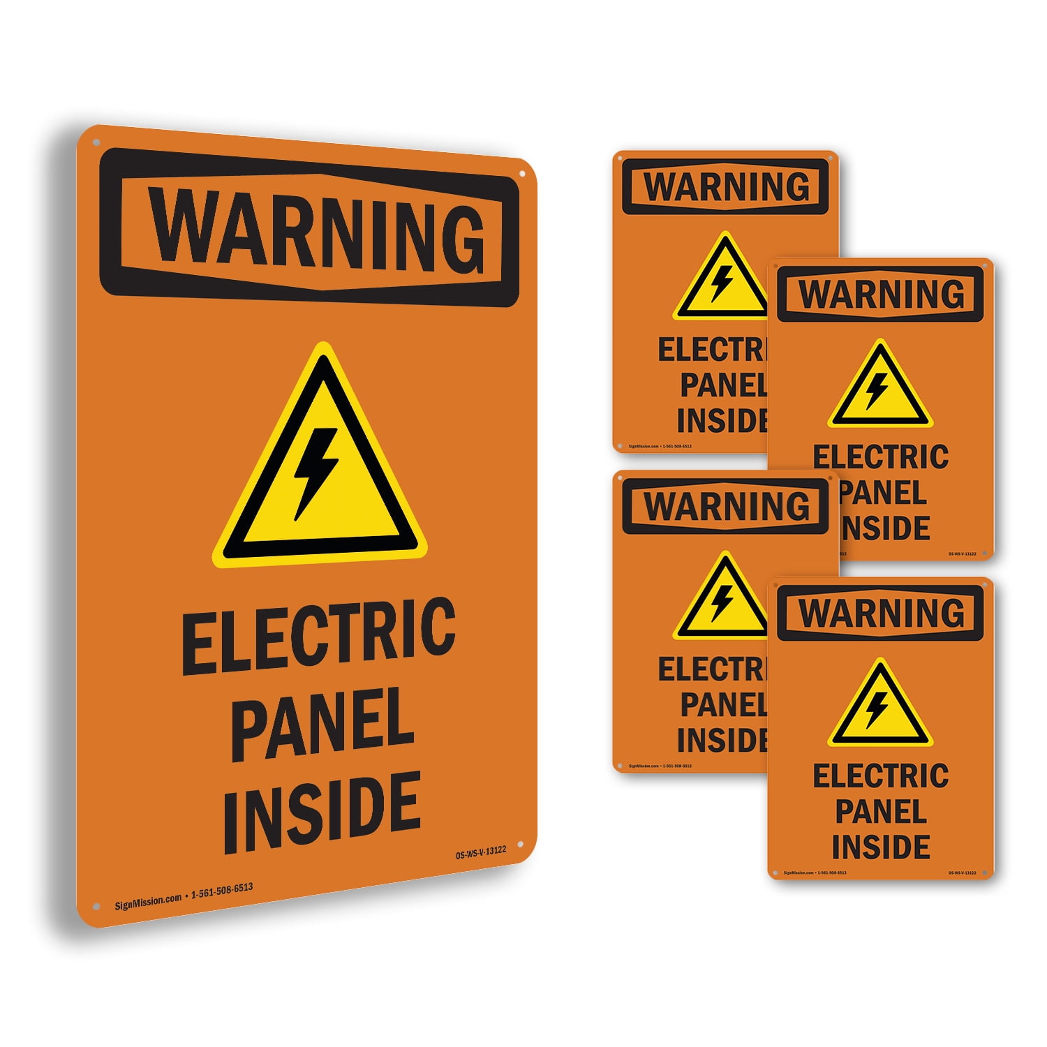 Electric Panel Inside With Symbol OSHA WARNING Rigid Plastic Sign 10 ...