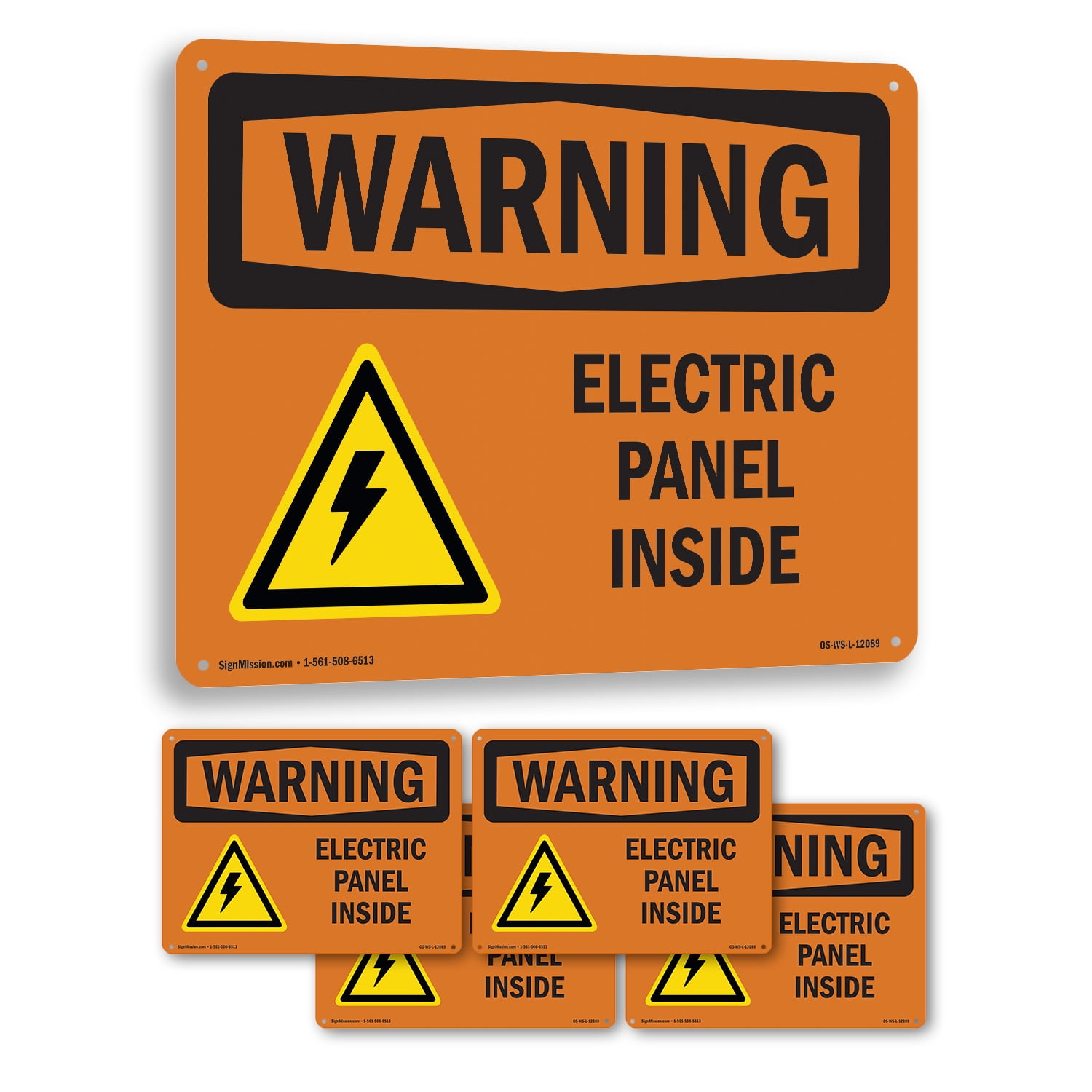 Electric Panel Inside With Symbol OSHA WARNING Rigid Plastic Sign 18 ...