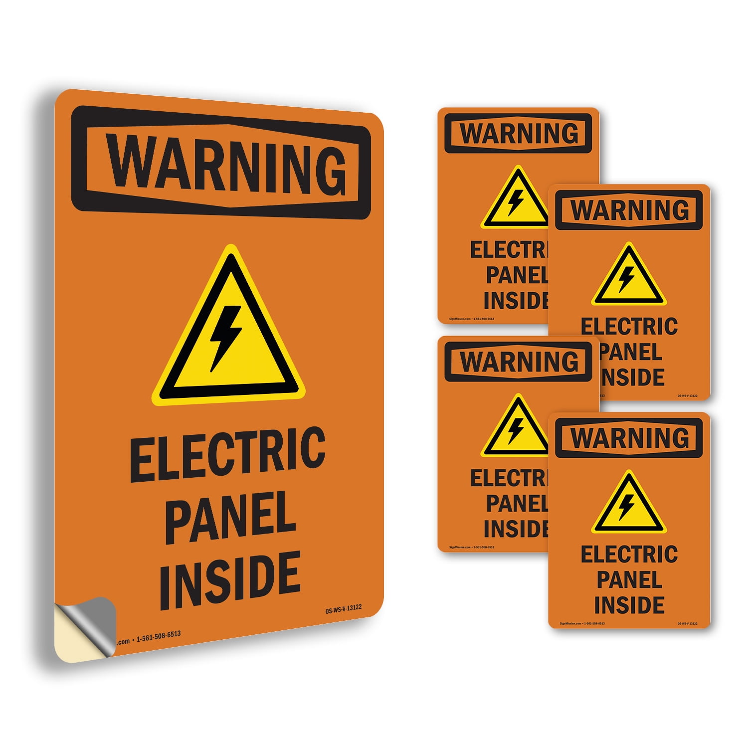 Electric Panel Inside With Symbol OSHA WARNING Vinyl Decal Label 18 ...