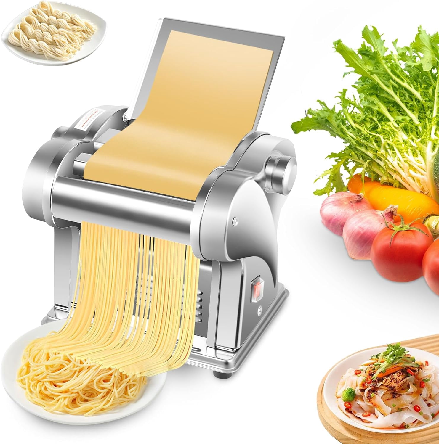Electric Pasta Maker Noodle Maker Pasta Making Machine Dough Spaghetti ...