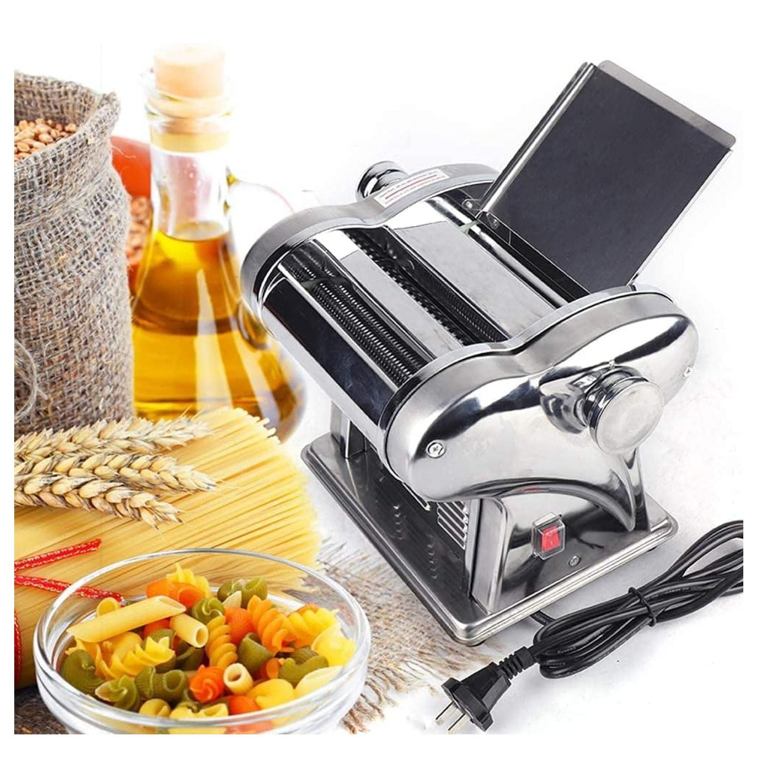 Electric Pasta Maker Pasta 2 Blades, Stainless Steel Double Knife Press ...
