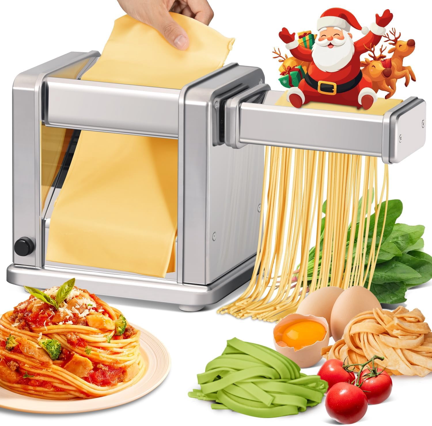 Electric Pasta Maker Stainless Steel Noodle Machine with Roller ...