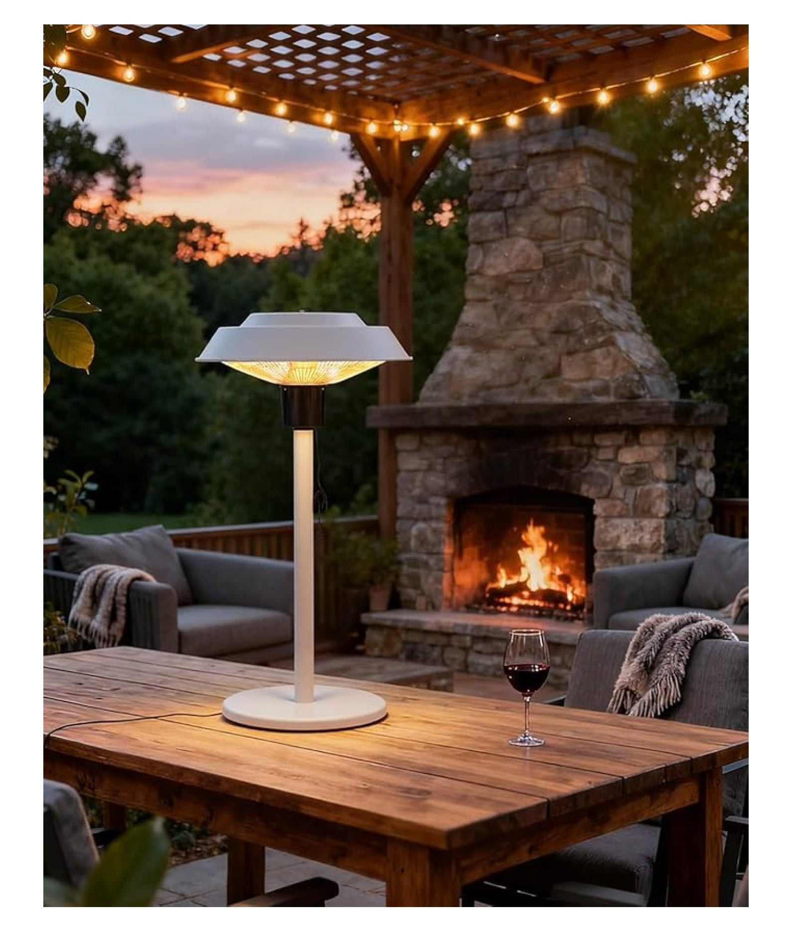 Electric Patio Outdoor Heater, 600W/900W/1500W Infrared Heaters for ...