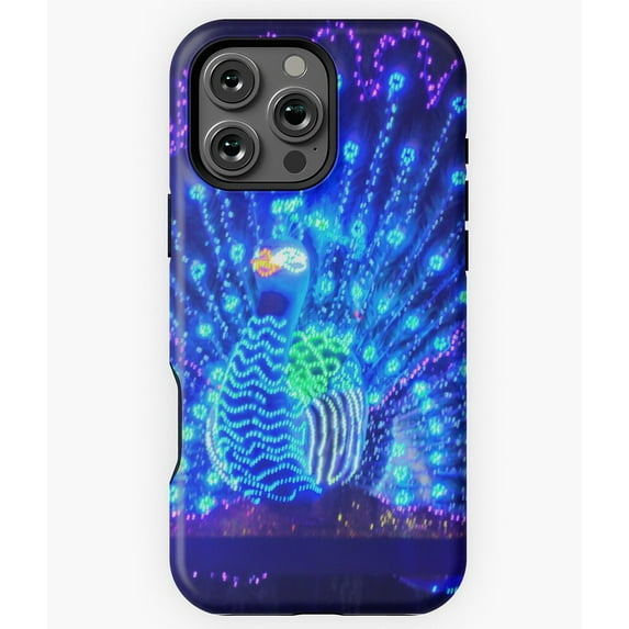 Electric Peacock in Night Light Display Phone Case for iPhone 16 15 14 ...