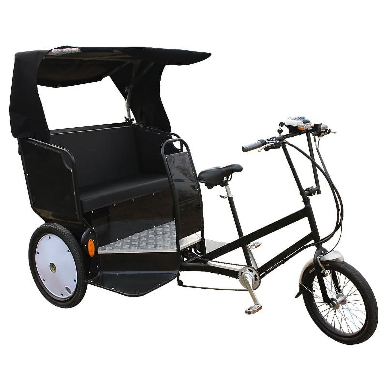 Electric Pedicab Trike – Motorized 3 Person Rickshaw | Black, Eco ...