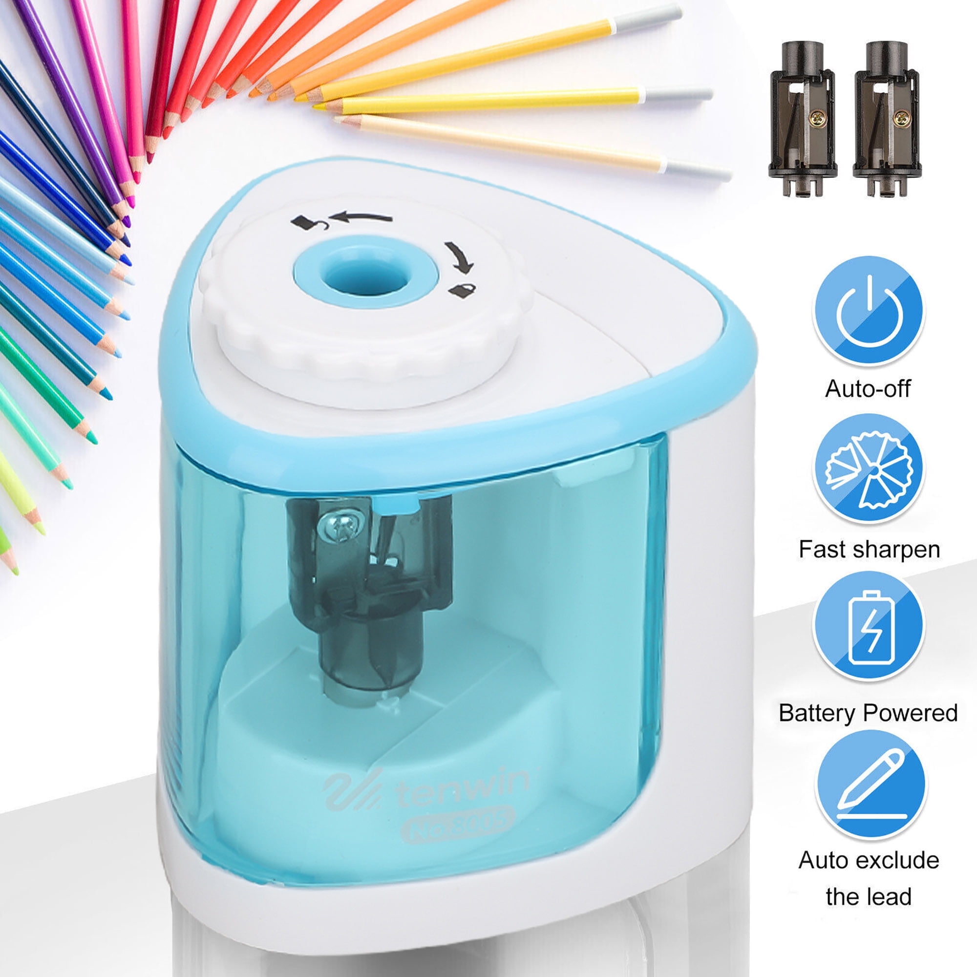 Electric Pencil Sharpener, Automatic Sharpener Fit for No.2 and 6-8 mm ...