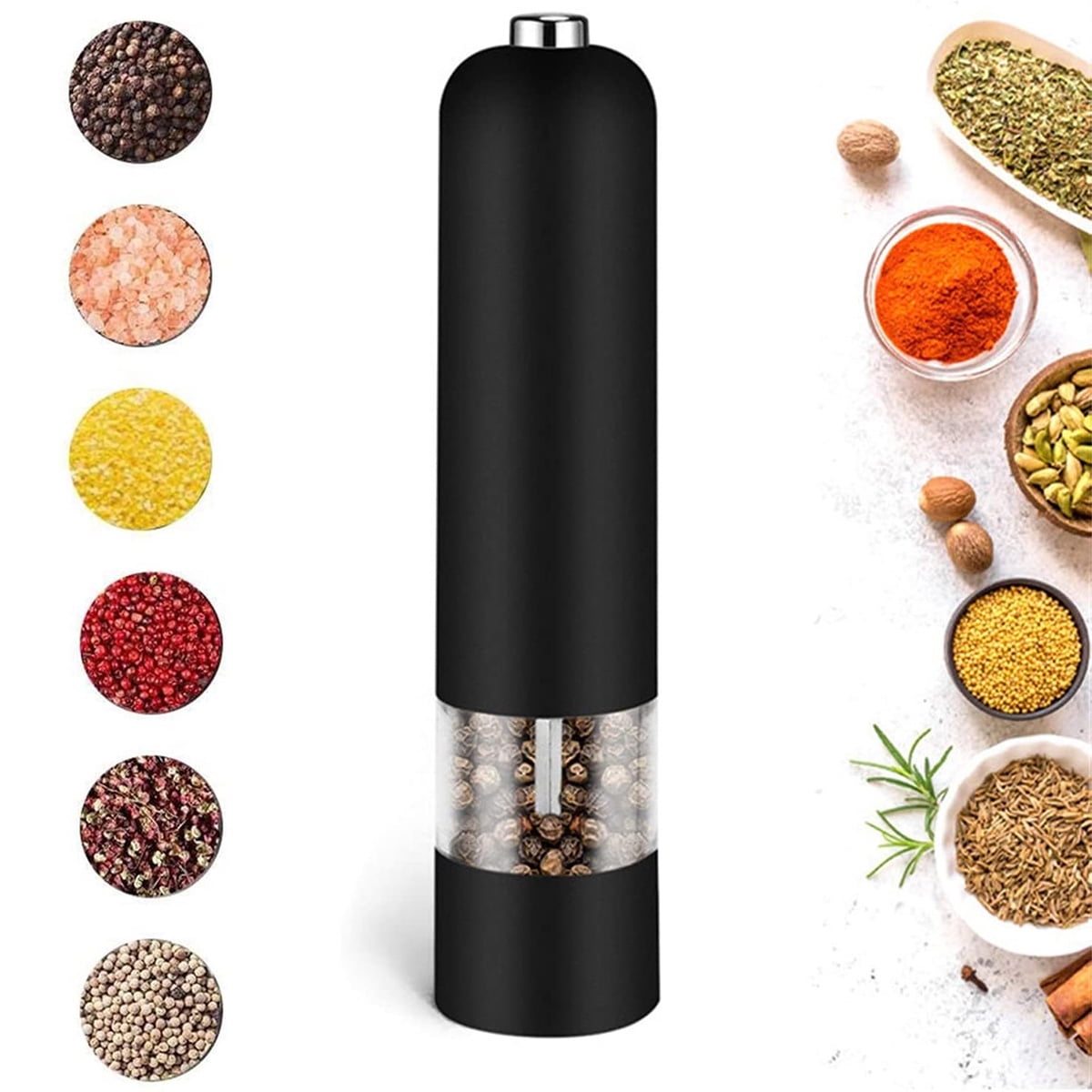 Electric Pepper Grinder, Adjustable Salt Pepper Mill, Mini Pepper ...