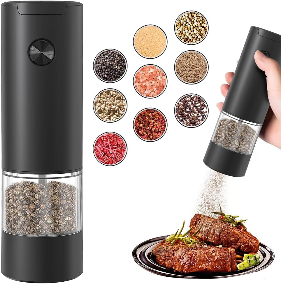 Electric Pepper Grinder or Salt Mill,Adjustable Coarseness Salt ...
