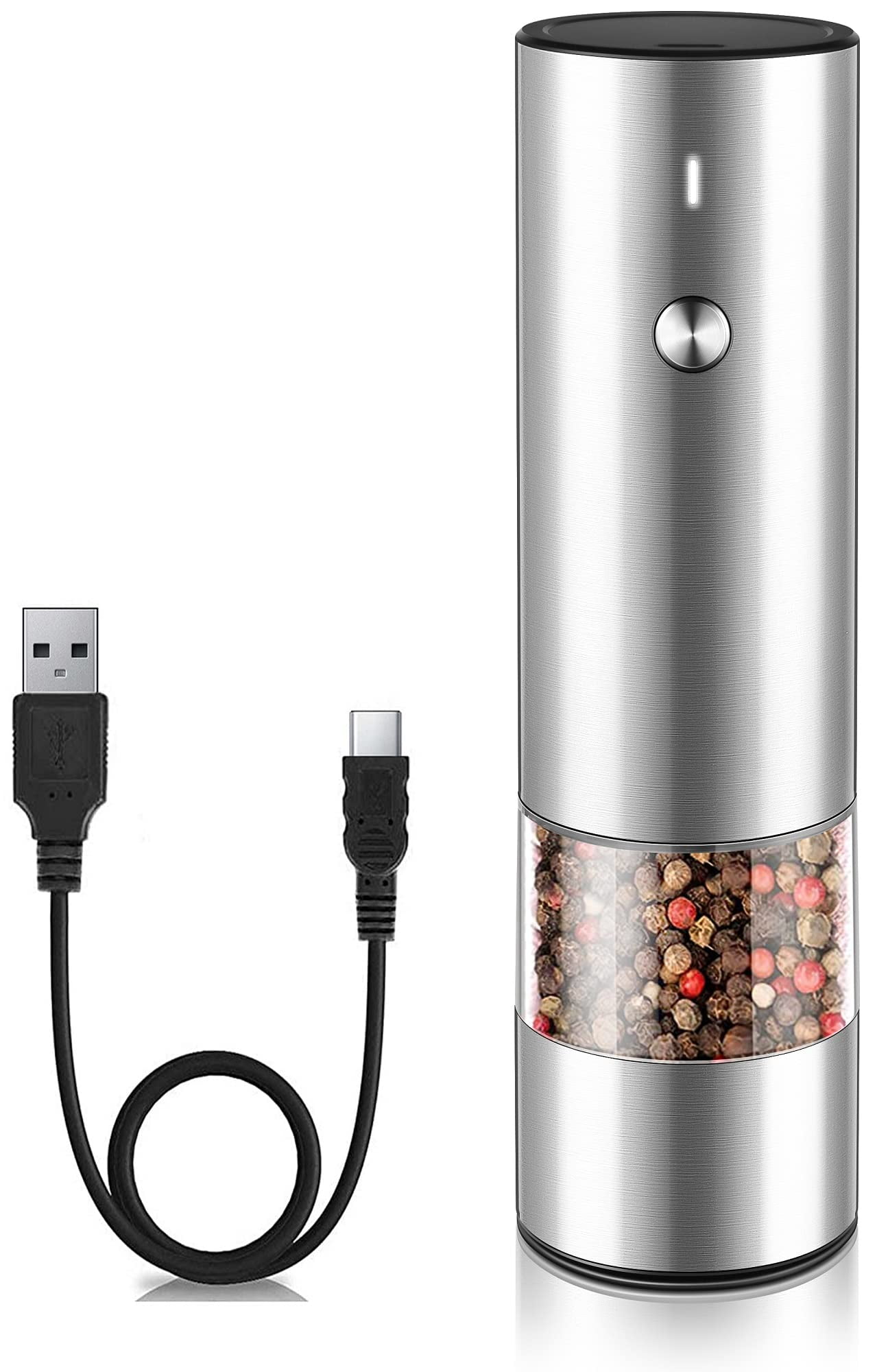 Electric Pepper Grinder or Salt Grinder Mill - USB Rechargeable ...