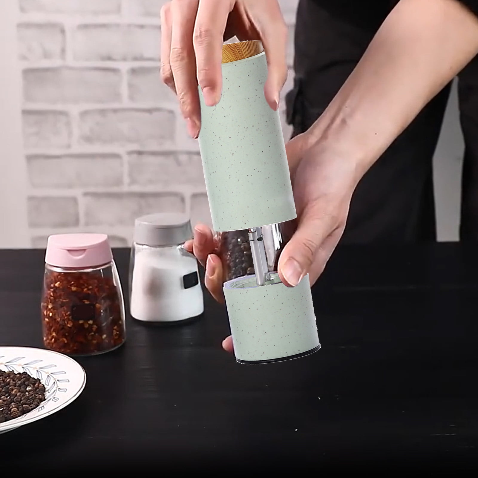 Electric Pepper Grinder | Stainless Steel Automatic Mill | Adjustable ...
