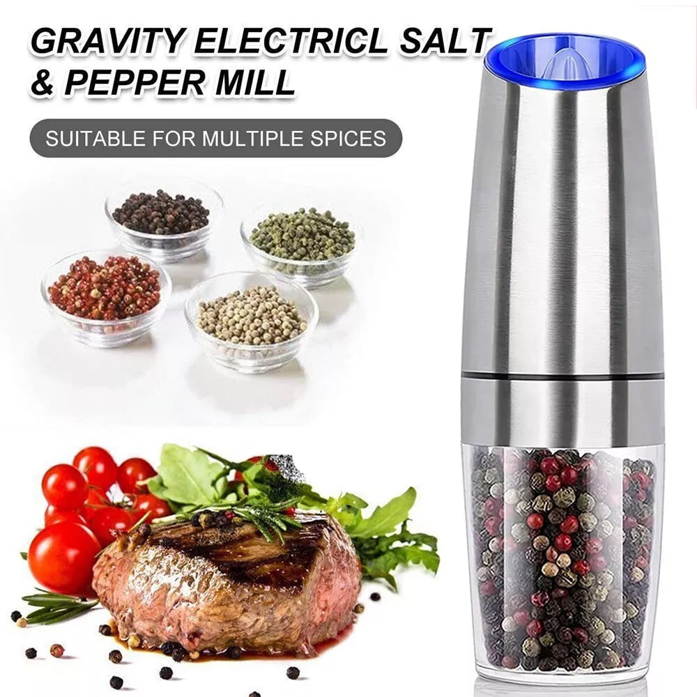 Electric Pepper Mill Stainless Steel Gravity Induction Salt and Pepper ...