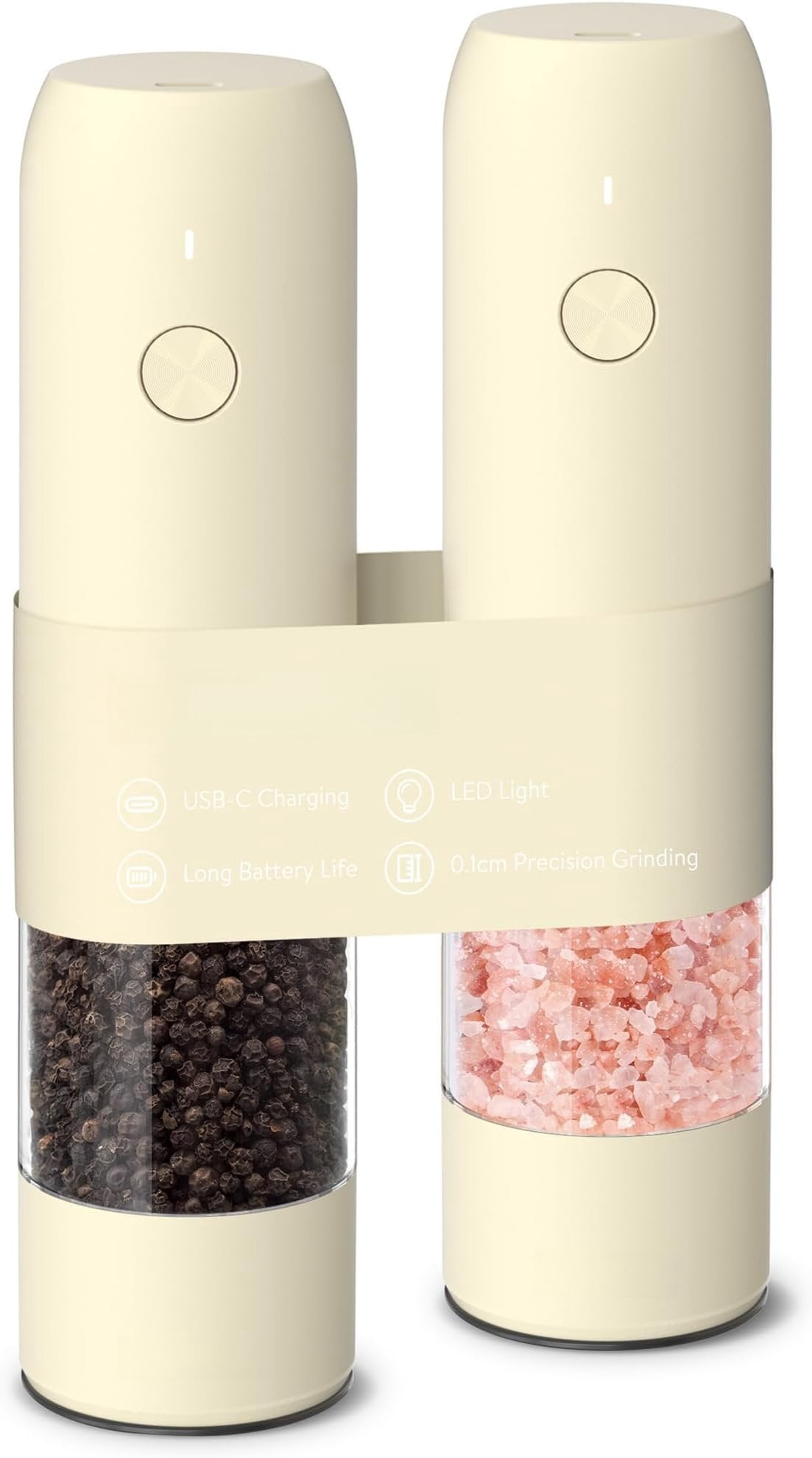 Electric Pepper , Rechargeable Salt and Pepper with 6 Adjustable ...