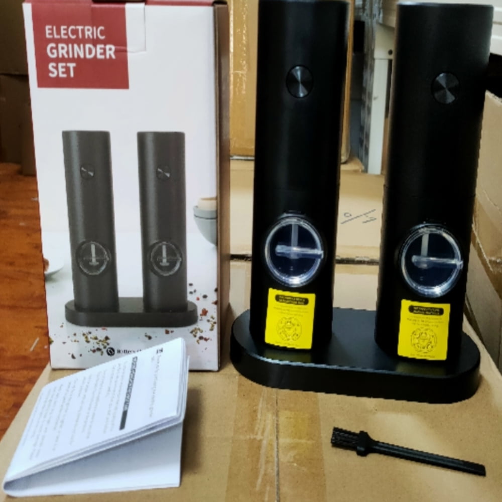 Electric Pepper Salt Grinder Mill Adjustable Coarseness Dual Spice Mill ...