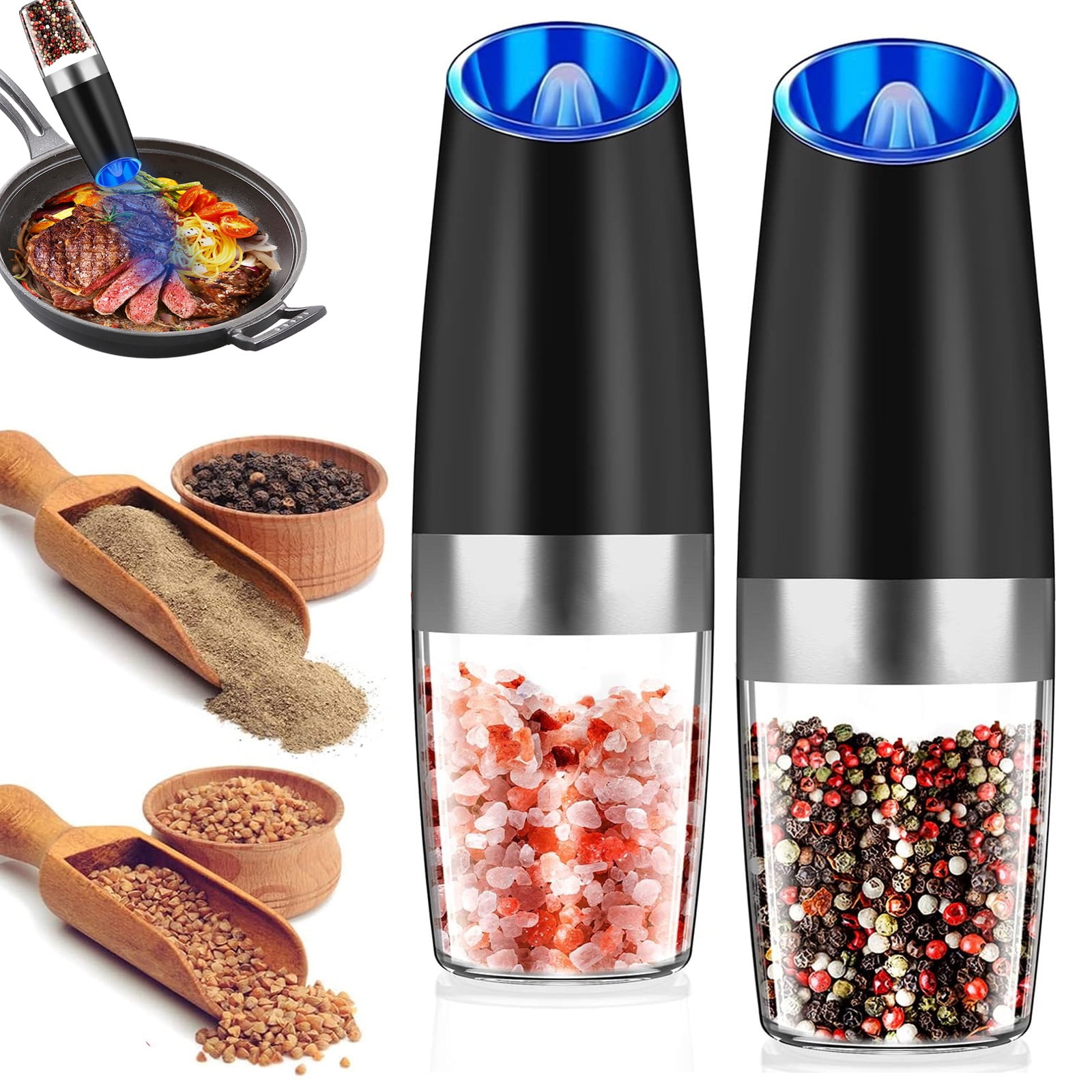 Walmart Electric Salt & Pepper Mill Set, Battery-Operated, Adjustable ...