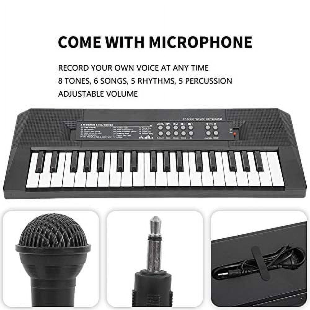 Electric Piano, 37 Keys Rechargeable Piano Keyboard, Microphone ...