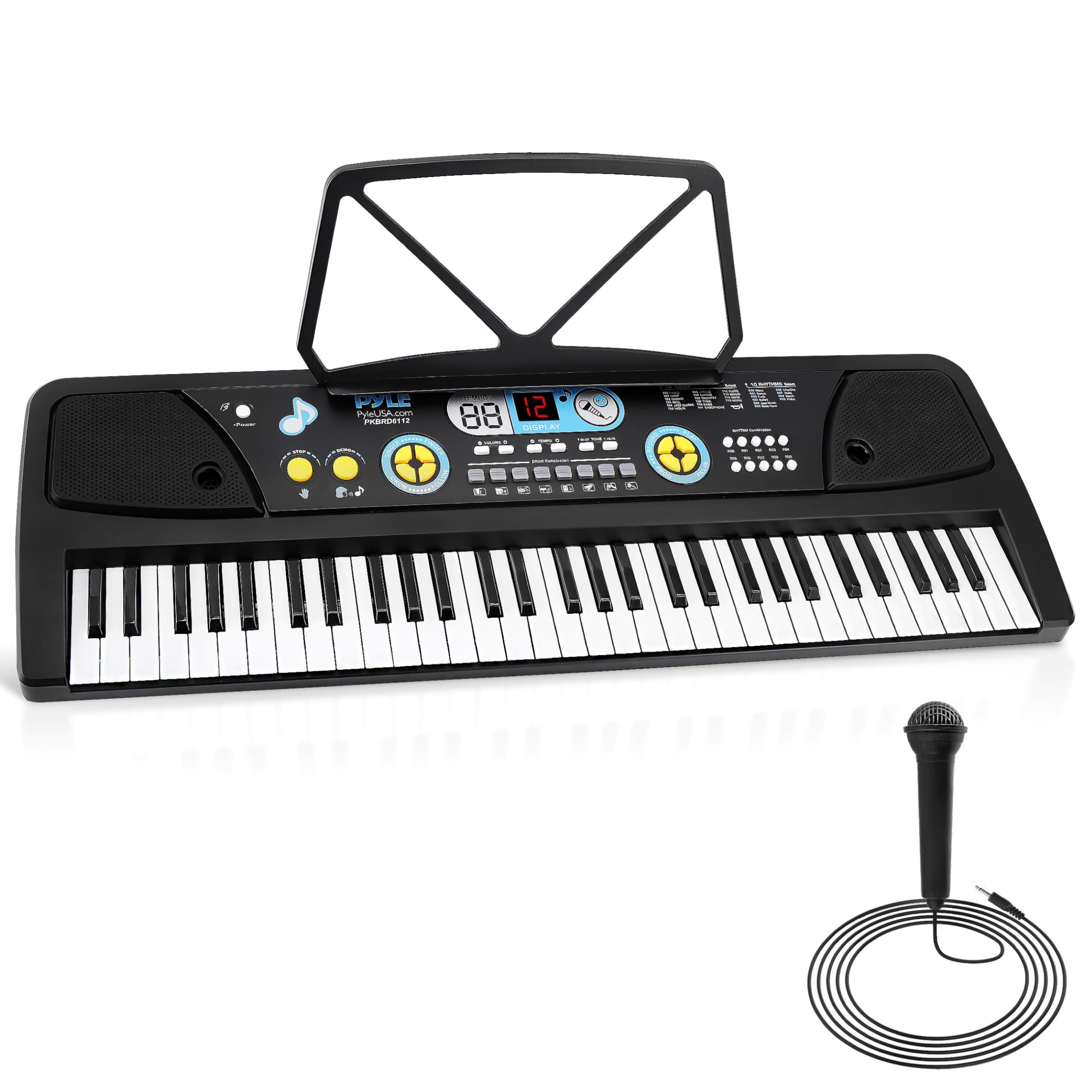 Electric Piano Keyboard 61 Keys Portable with Rechargeable Battery ...