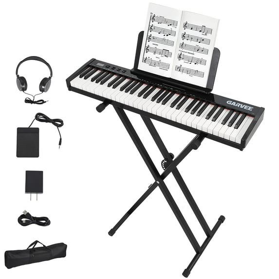 Electric Piano Keyboard,Folding Full Size 88 Key Semi Weighted ...