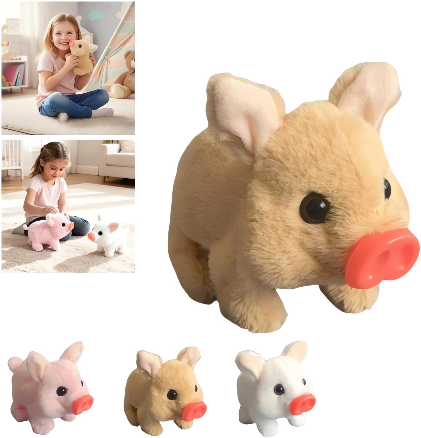 Electric Pig Plush Realistic Toy, 2026 New Interactive Crawling Piglet ...