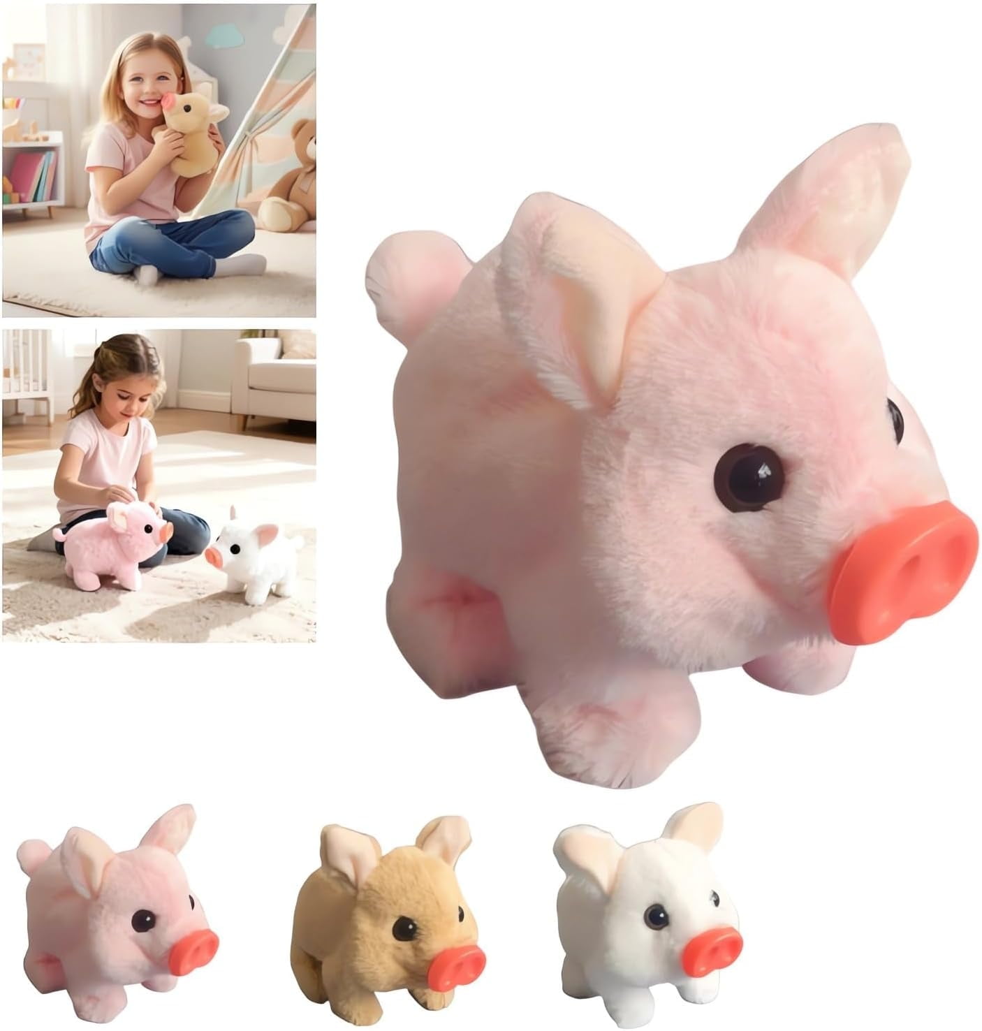 Electric Pig Plush Realistic Toy, 2026 New Interactive Crawling Piglet ...