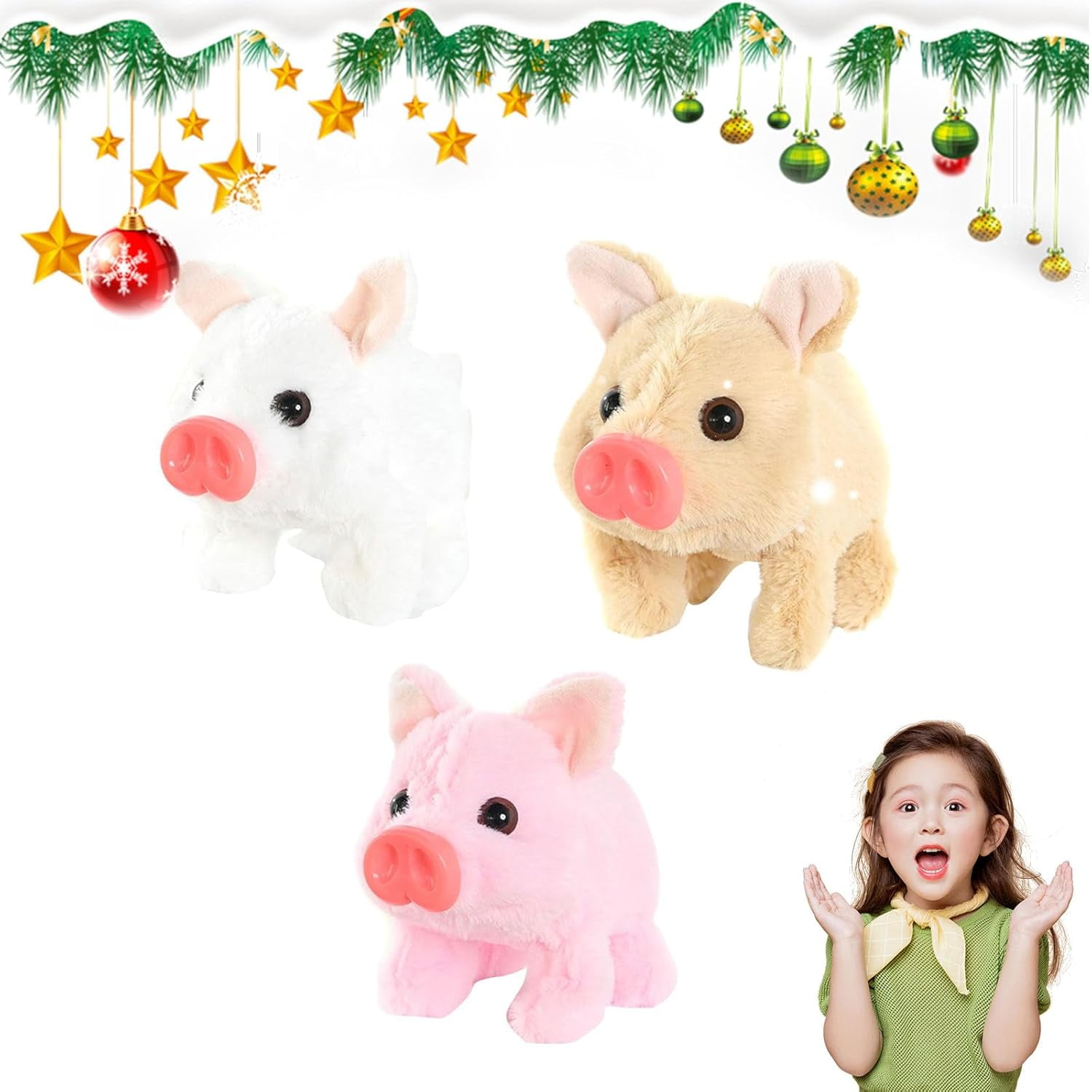 Electric Pig Plush Realistic Toy, 2026 New Interactive Crawling Piglet ...