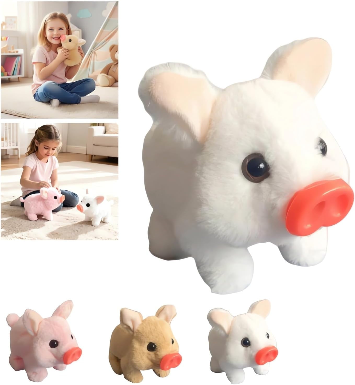Electric Pig Plush Realistic Toy, 2026 New Interactive Crawling Piglet ...