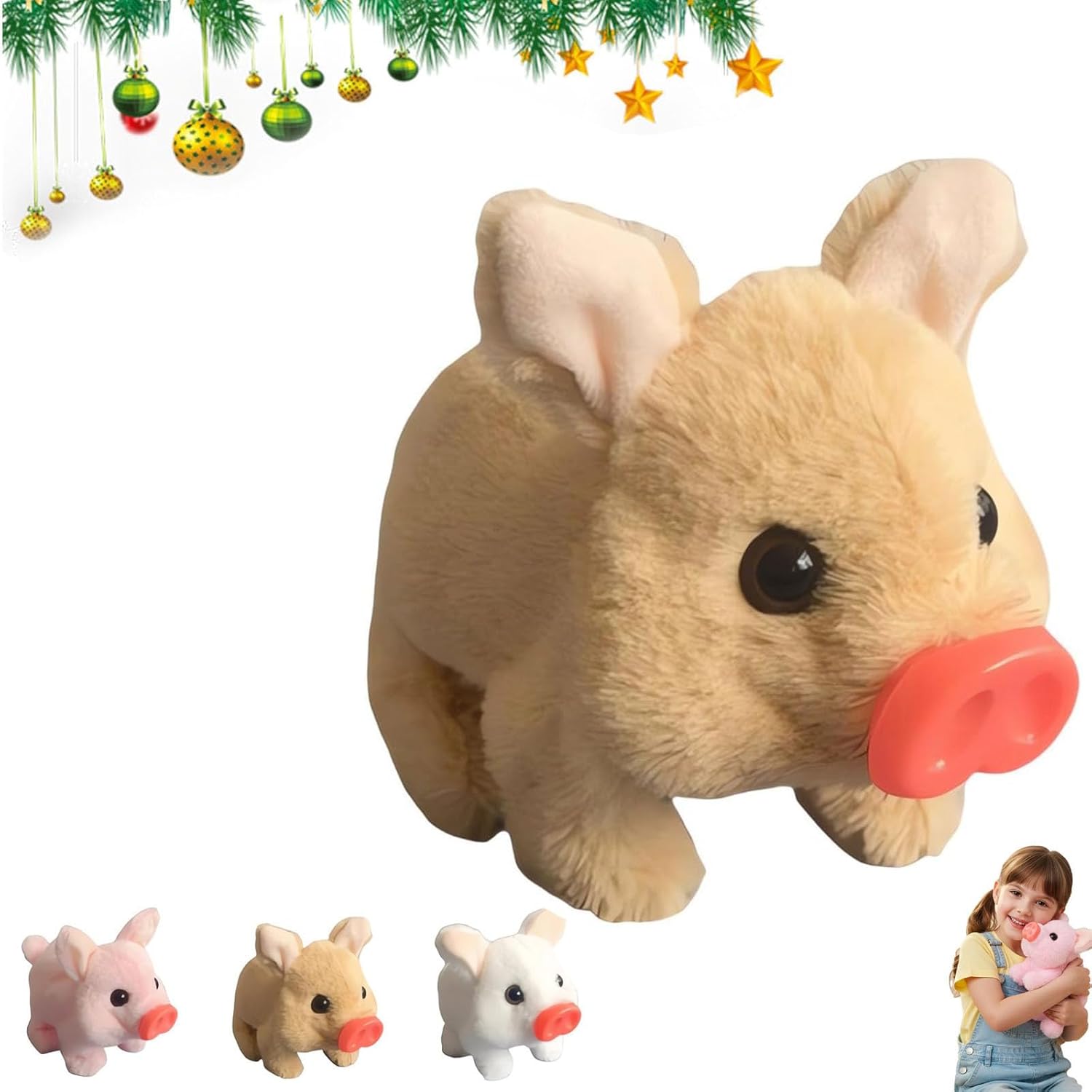 Electric Pig Plush Realistic Toy, Lifelike Animated Walking Pig Plush ...