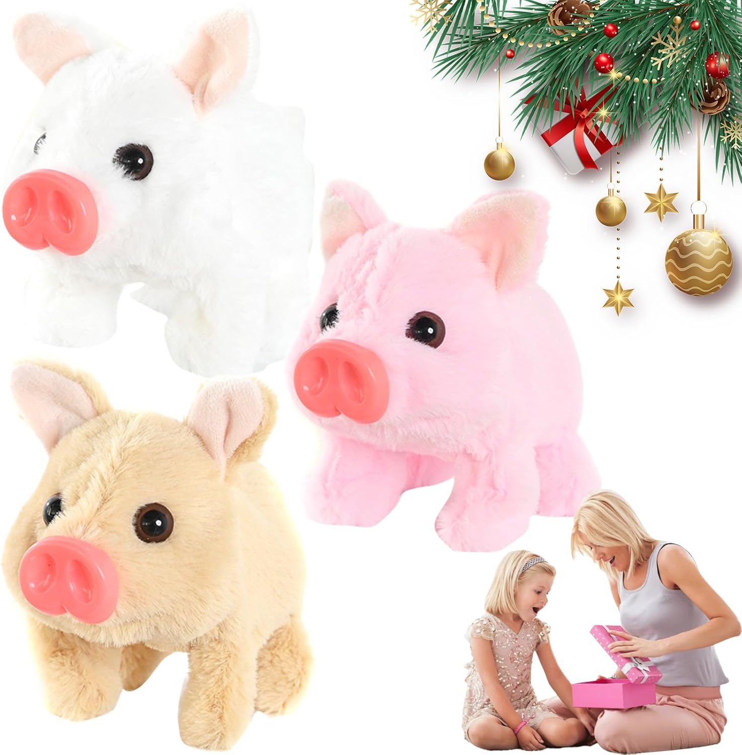 Electric Pig Plush Realistic Toy, Moving Mouth Piggy, Lifelike Animated ...