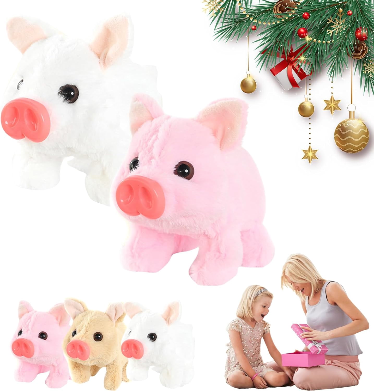 Electric Pig Plush Realistic Toy, Moving Mouth Piggy, Lifelike Animated ...
