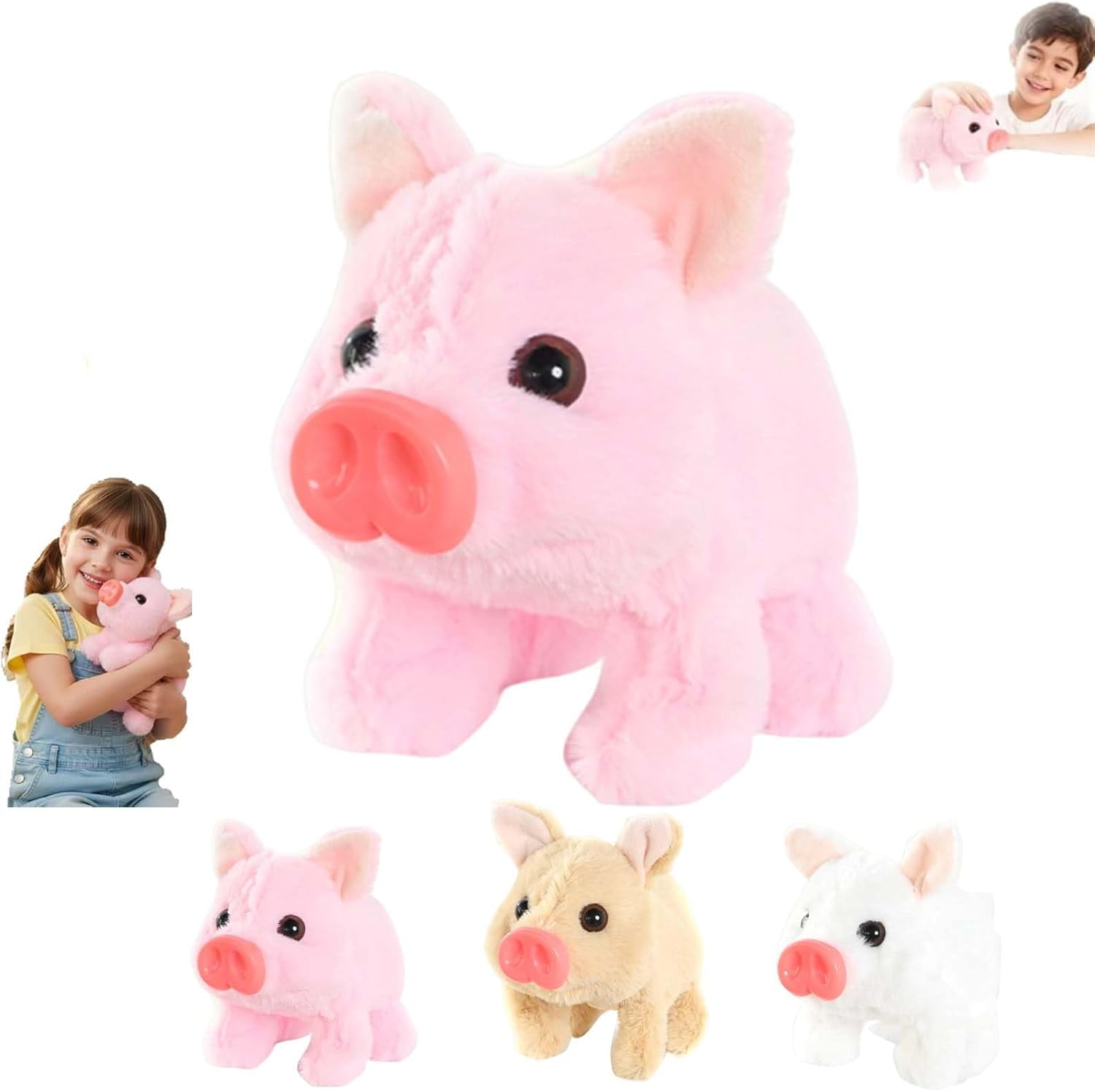 Electric Pig Plush Realistic Toy, Realistic Animated Walking Pig with ...