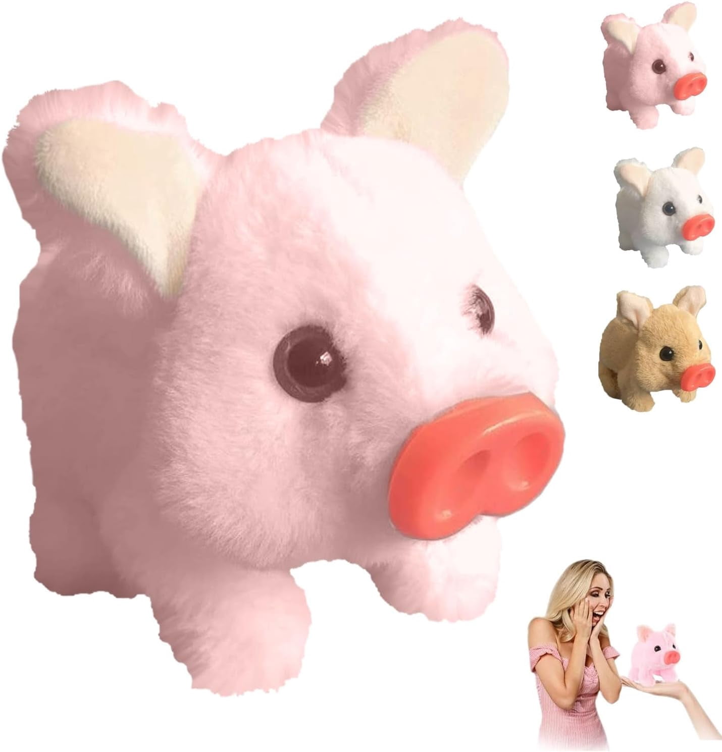 Electric Pig Plush Realistic Toy, Walking Piggy Pet Interactive ...