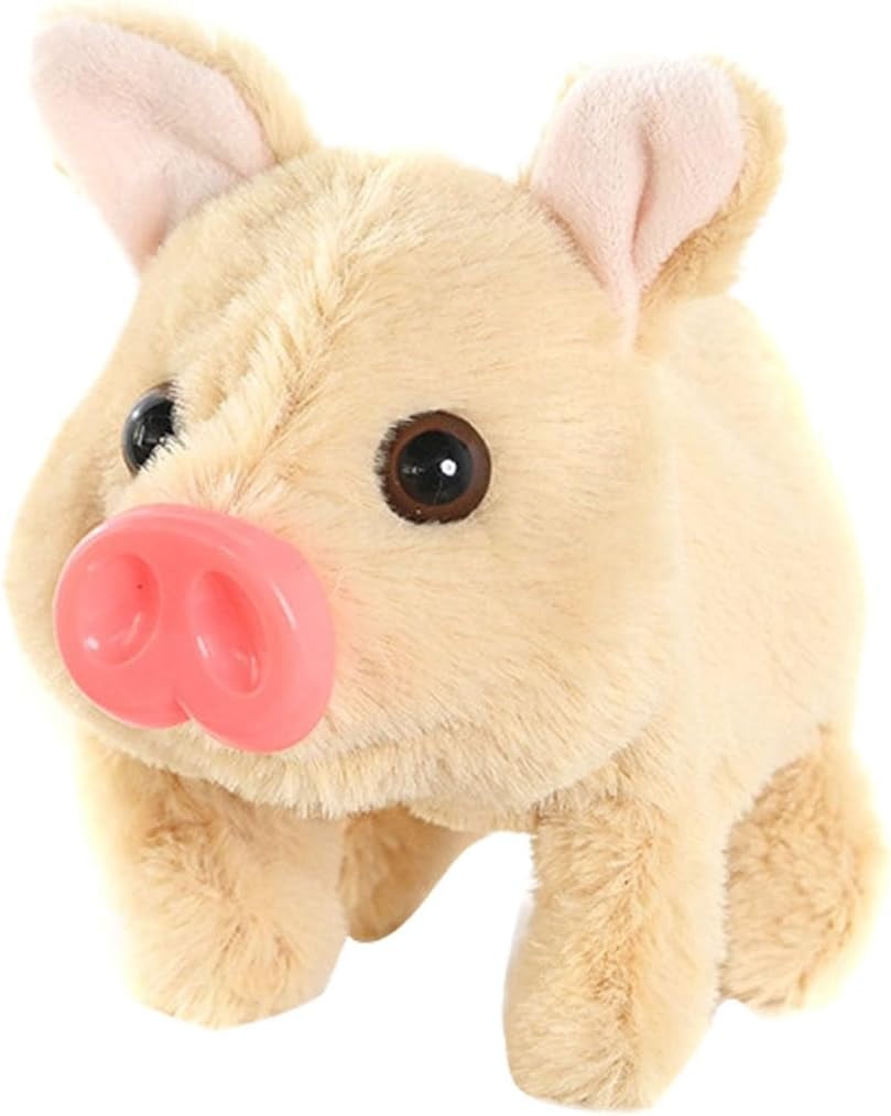 Electric Pig Plush Toy, Interactive Crawling Piglet with Wagging Tail ...