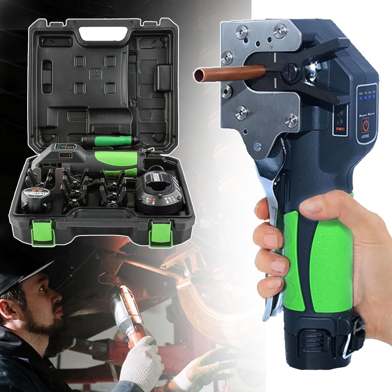 Electric Pipe Expander Tool-Cordless Flaring Tool Kit -45° Eccentric ...