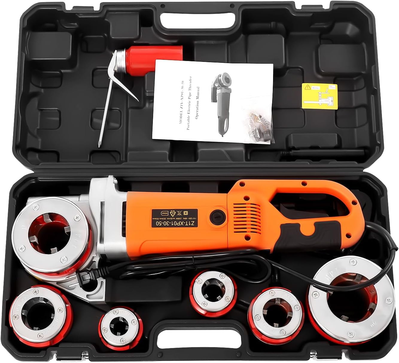 Electric Pipe Threader Kit 1/2 to 2 Inch Portable Electric Pipe ...