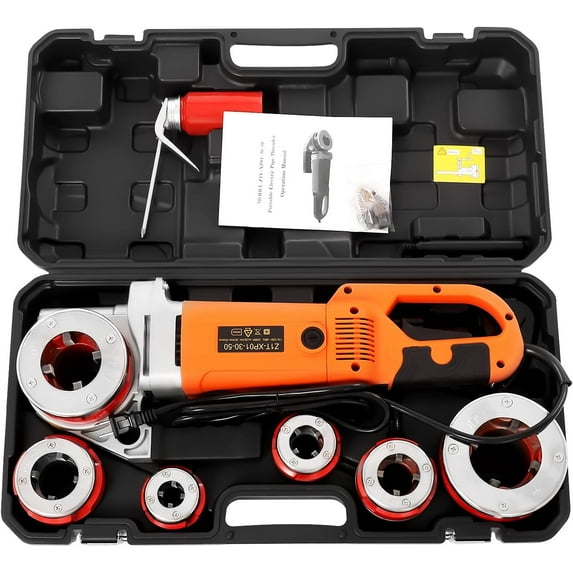 Electric Pipe Threader Kit 1/2 to 2 Inch Portable Electric Pipe ...