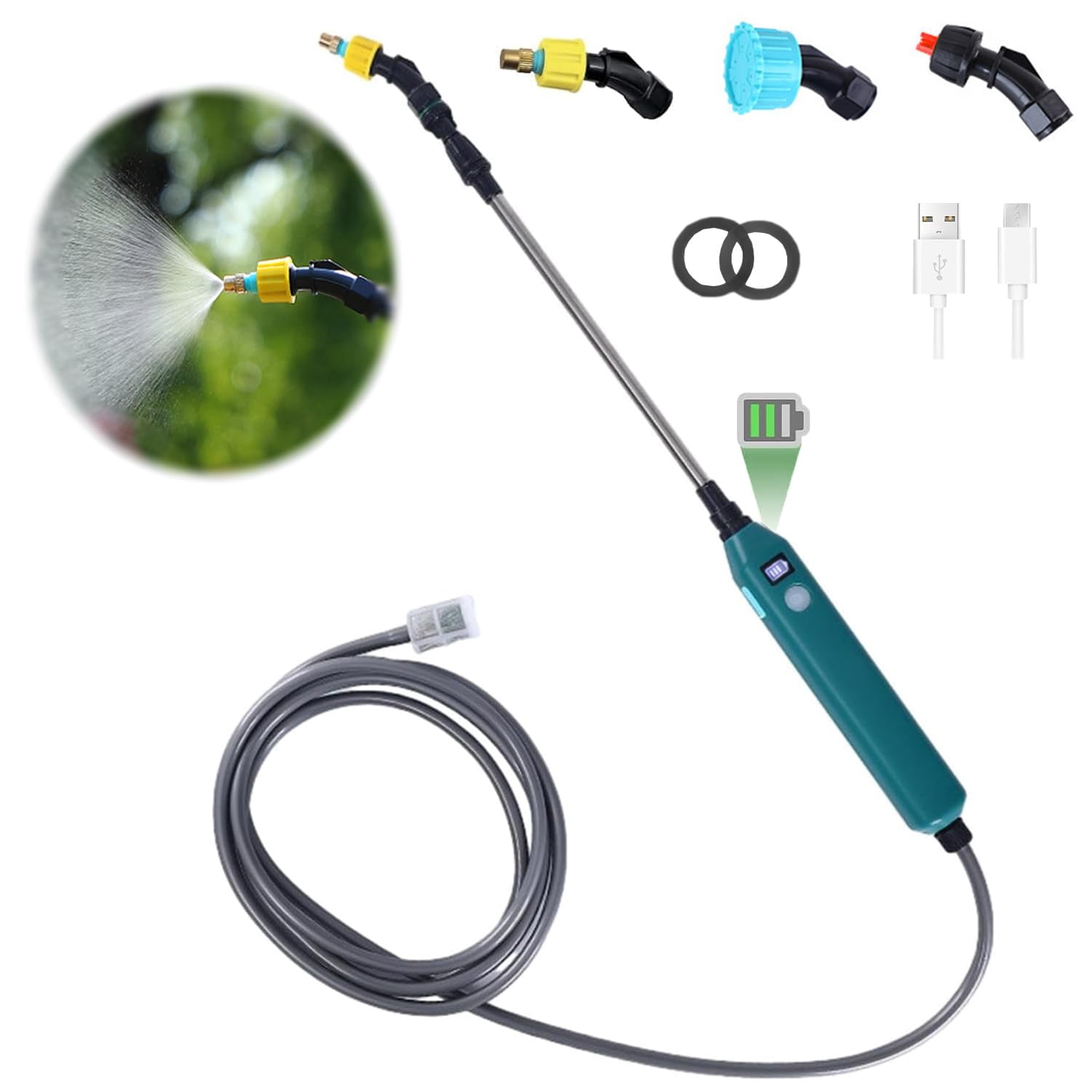 Electric Plant Sprayer with Battery, Garden Sprayer with 3 Adjustable ...