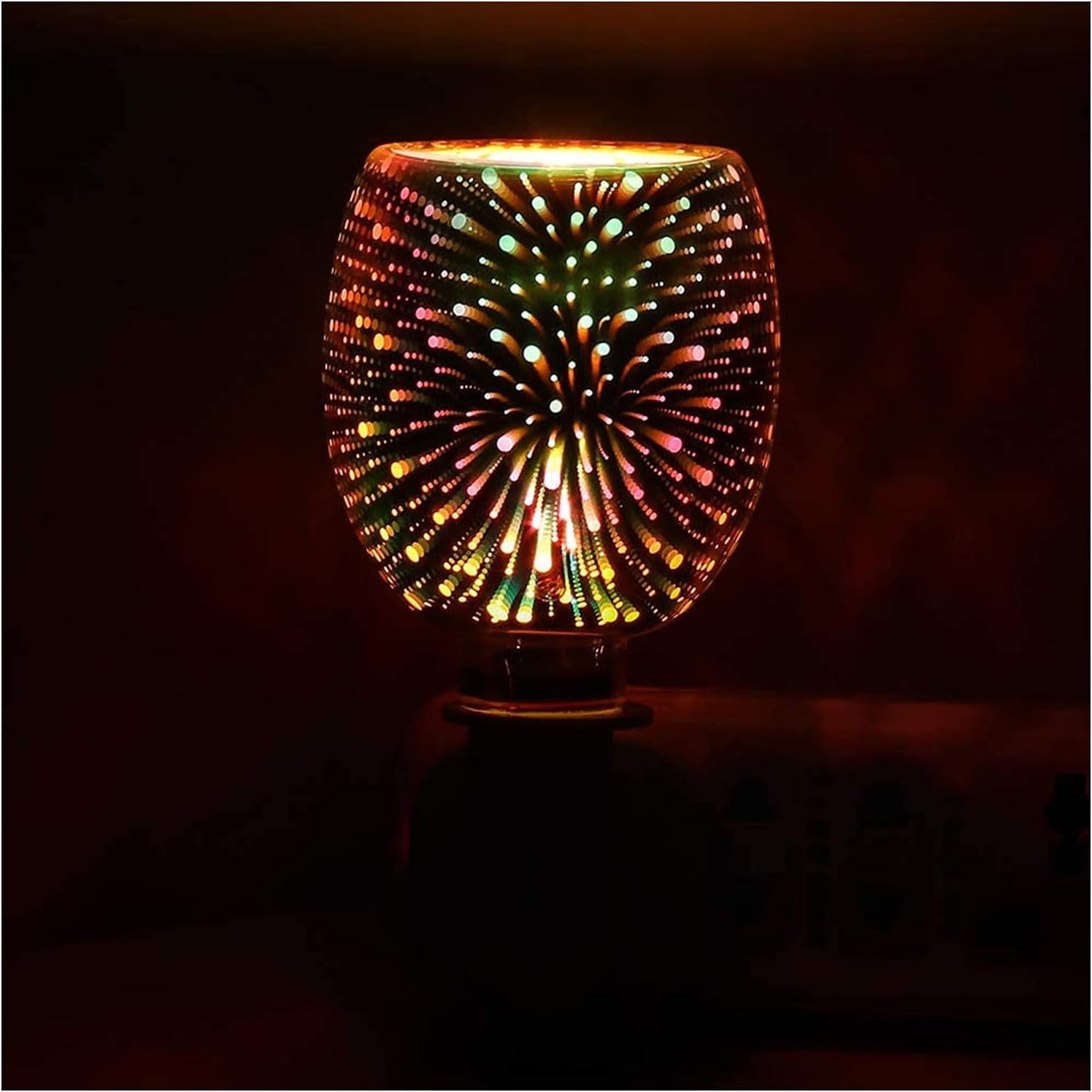 Electric Plug-In LED Aroma Diffuser, 3D Effect Fireworks Glass Wax ...
