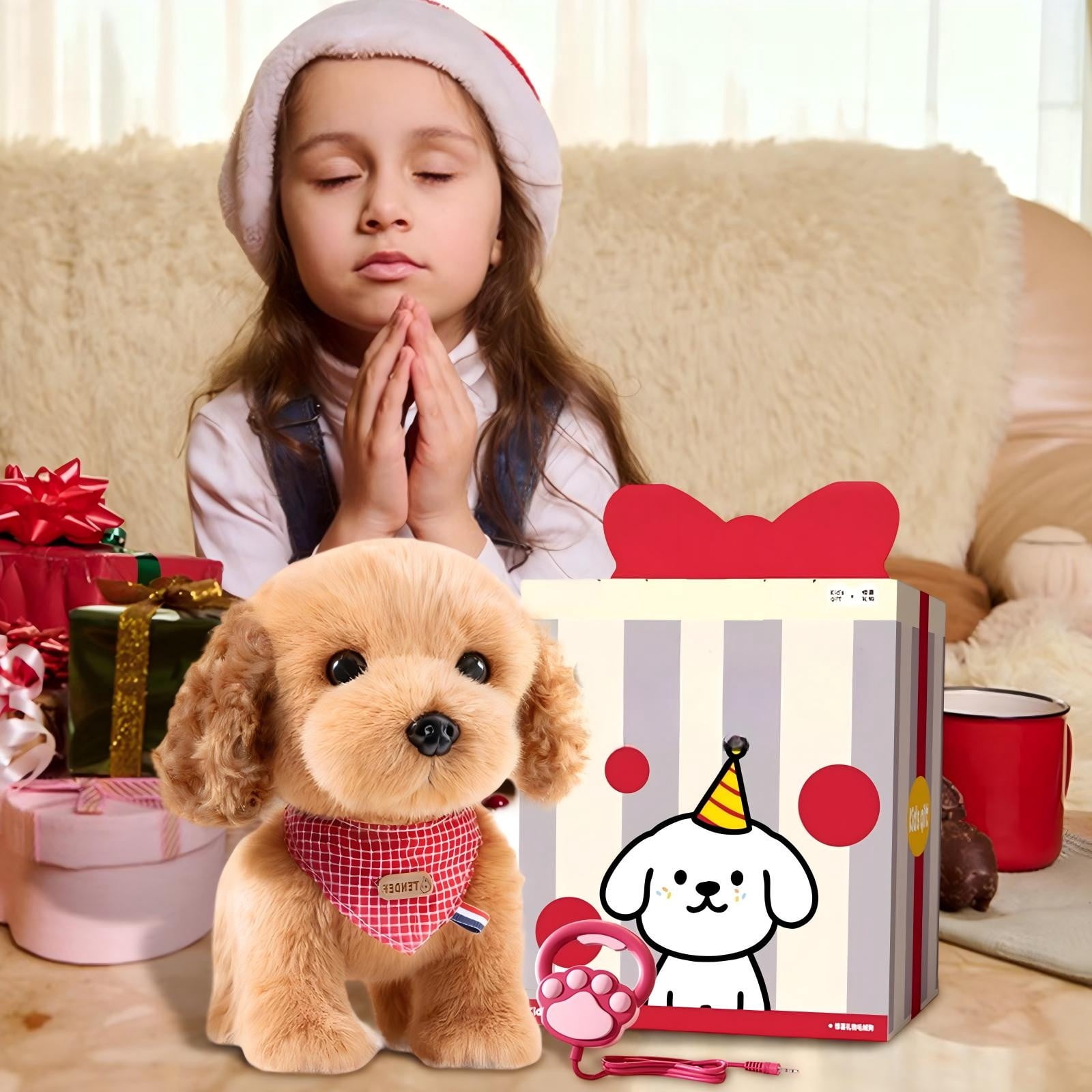 Electric Plush Dog Electronic Walking Barking Toy Dog Interactive ...